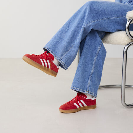 ADIDAS ORIGINALS GAZELLE INDOOR SNEAKERS FEMME - ROUGE/BLANC - LACETS ...