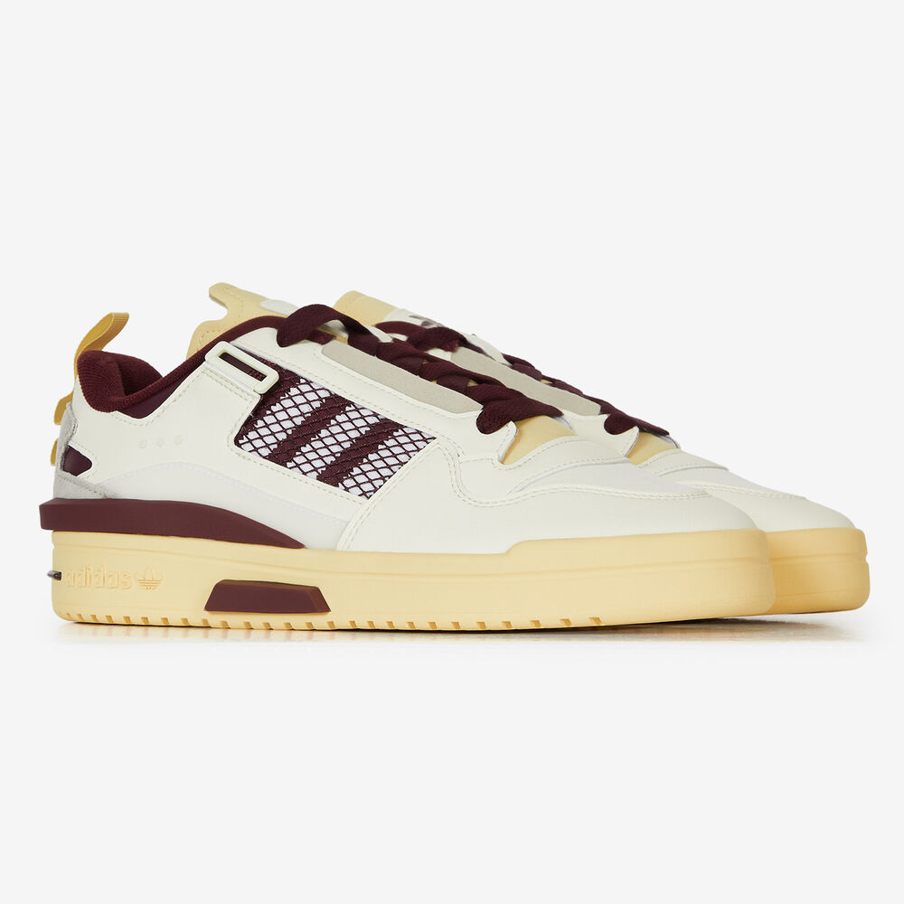 ADIDAS ORIGINALS FORUM MOD LOW SNEAKERS HOMME - BEIGE/ROUGE - LACETS ...