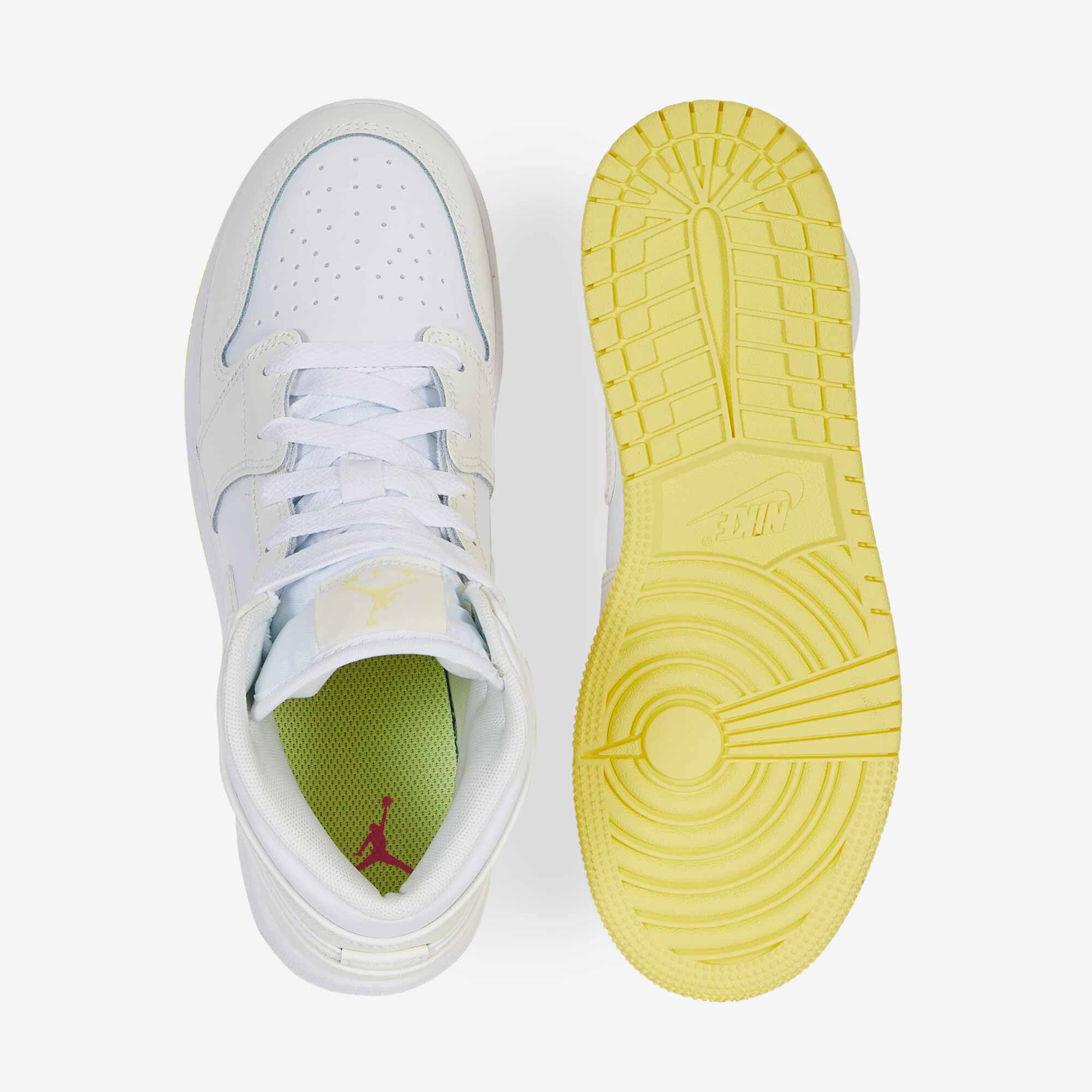 JORDAN AIR JORDAN 1 MID WHITE/YELLOW - SNEAKERS KIDS | Courir.com