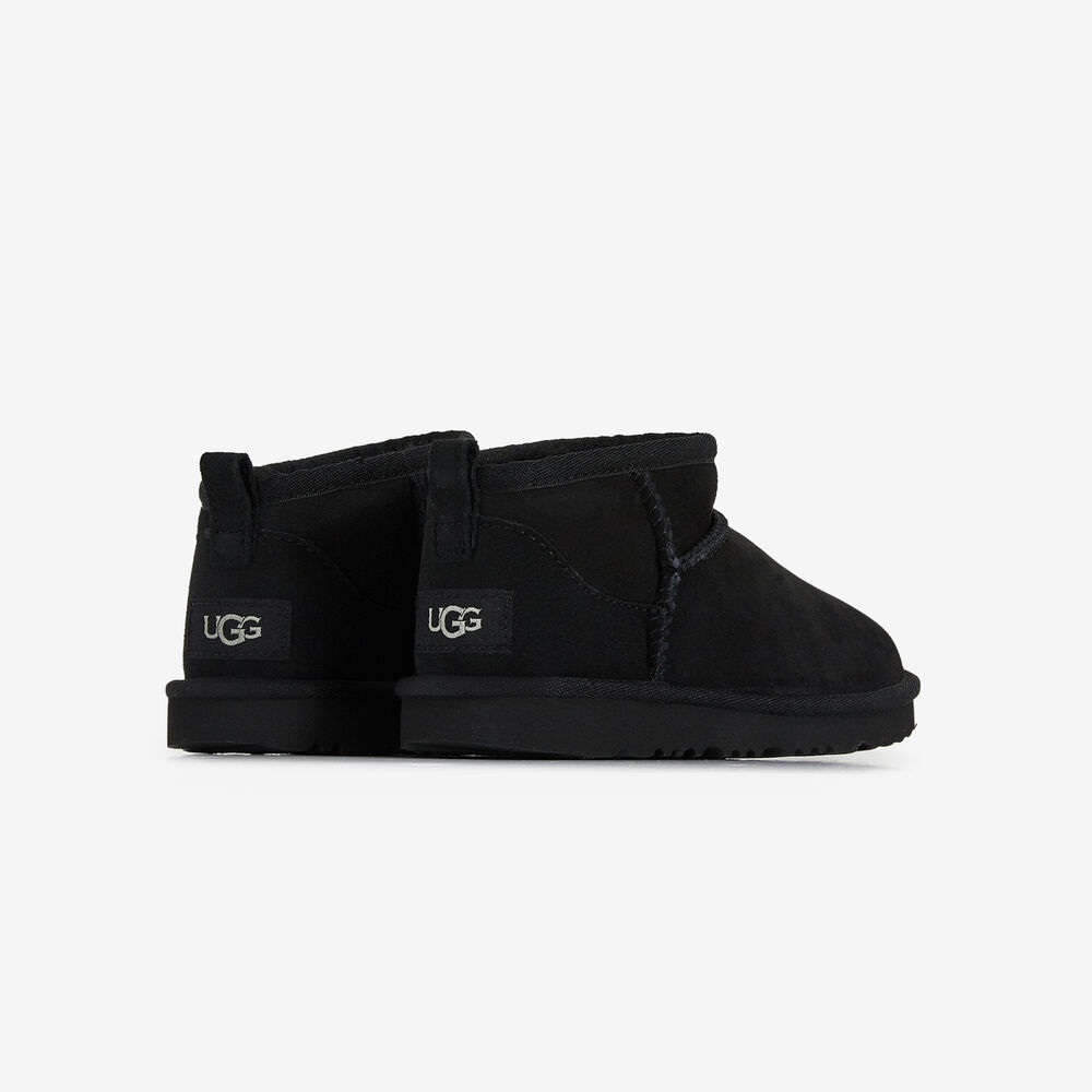 UGG CLASSIC ULTRA MINI SNEAKERS ENFANT - NOIR - À ENFILER/SLIP ON ...