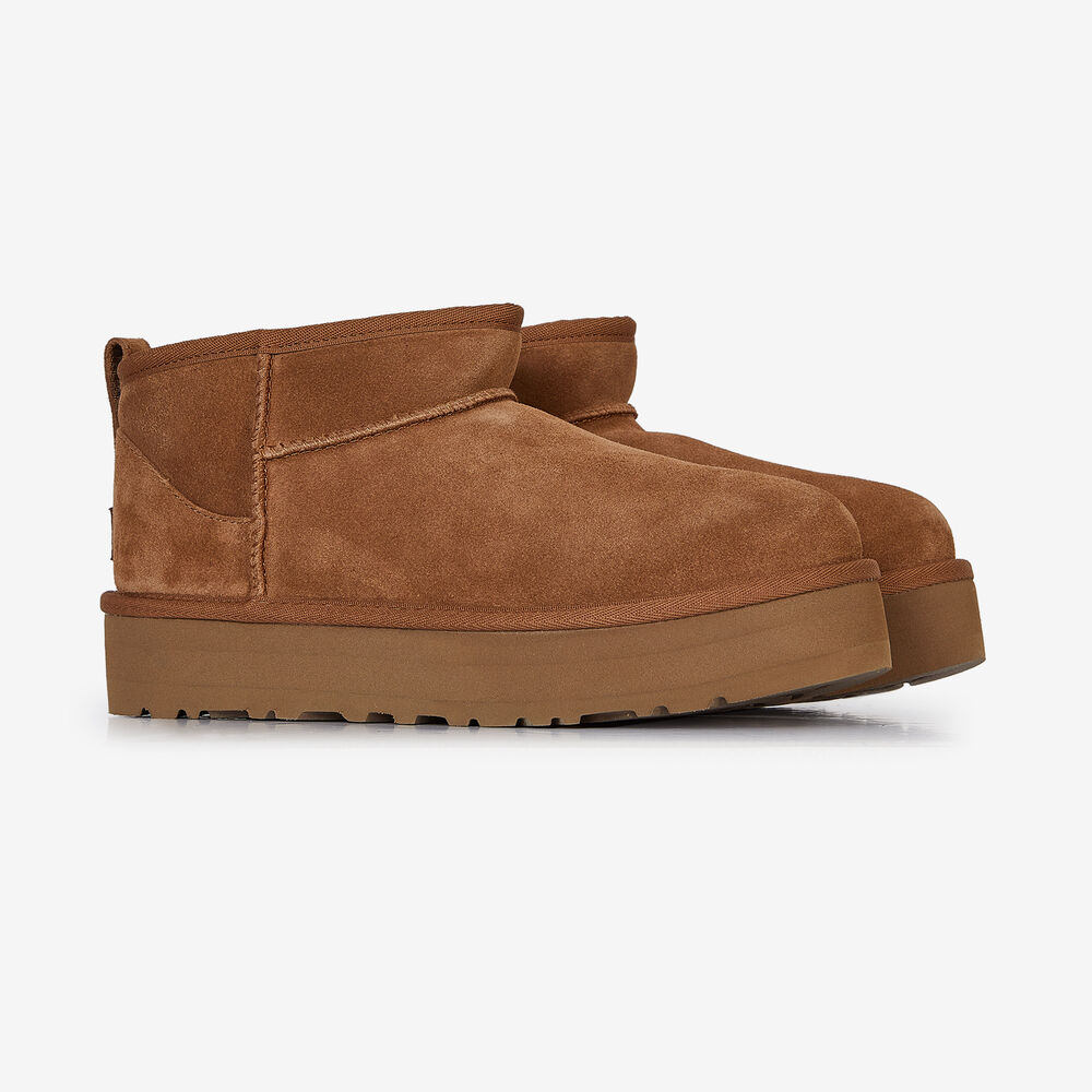 UGG CLASSIC ULTRA MINI PLATFORM SNEAKERS ENFANT - MARRON - À ENFILER ...