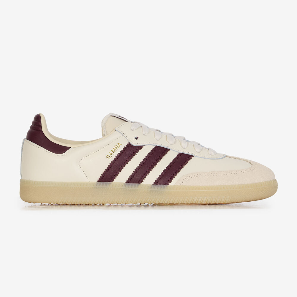 ADIDAS ORIGINALS SAMBA OG SNEAKERS HOMME - BEIGE/BORDEAUX - LACETS ...