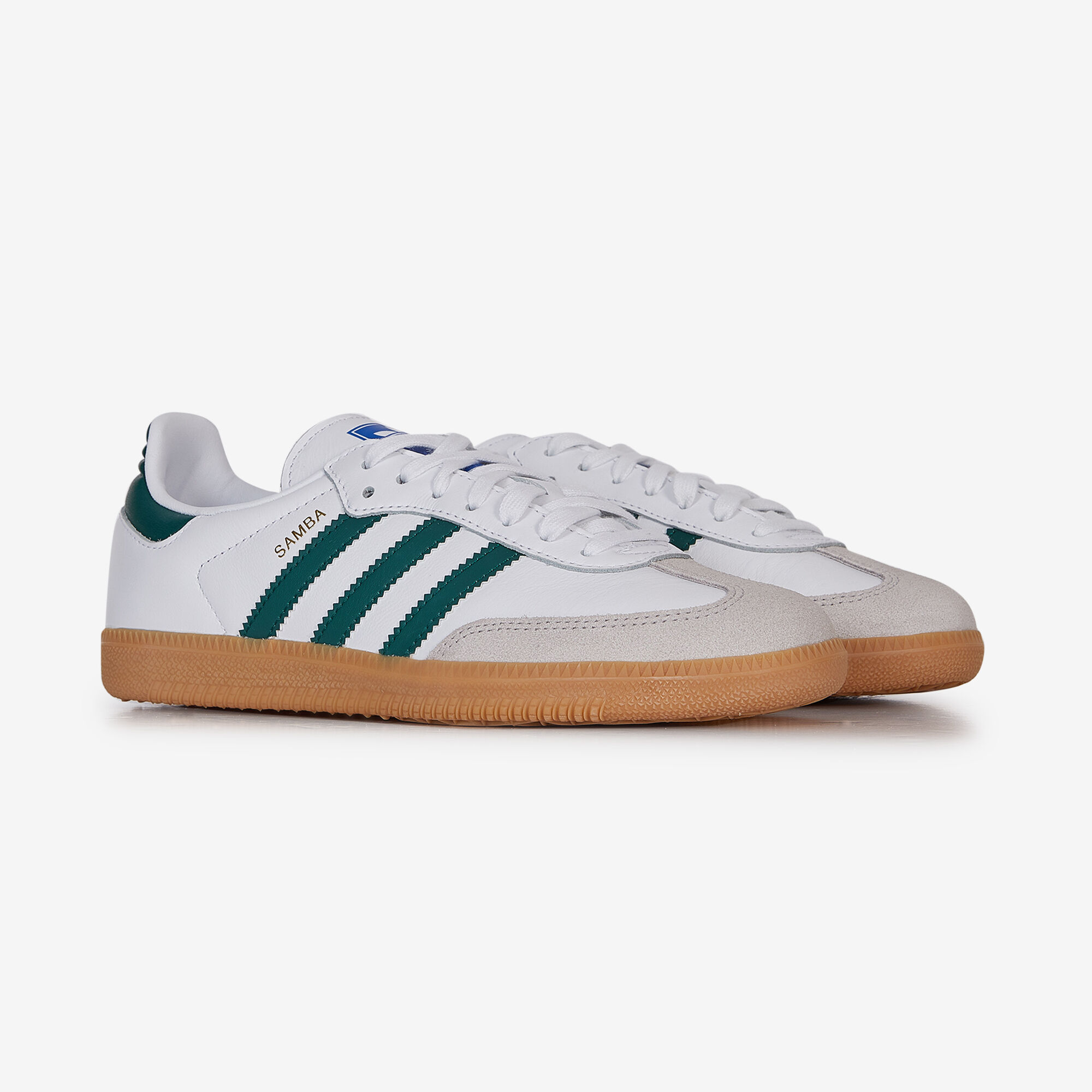 ADIDAS ORIGINALS SAMBA OG SNEAKERS ENFANT - BLANC/VERT - LACETS ...