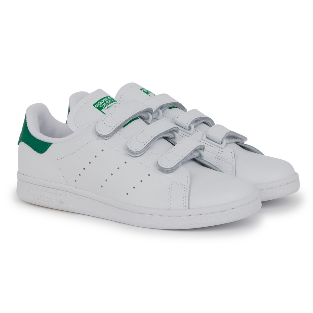 ADIDAS ORIGINALS STAN SMITH CF SNEAKERS FEMME - BLANC/VERT - SCRATCH ...
