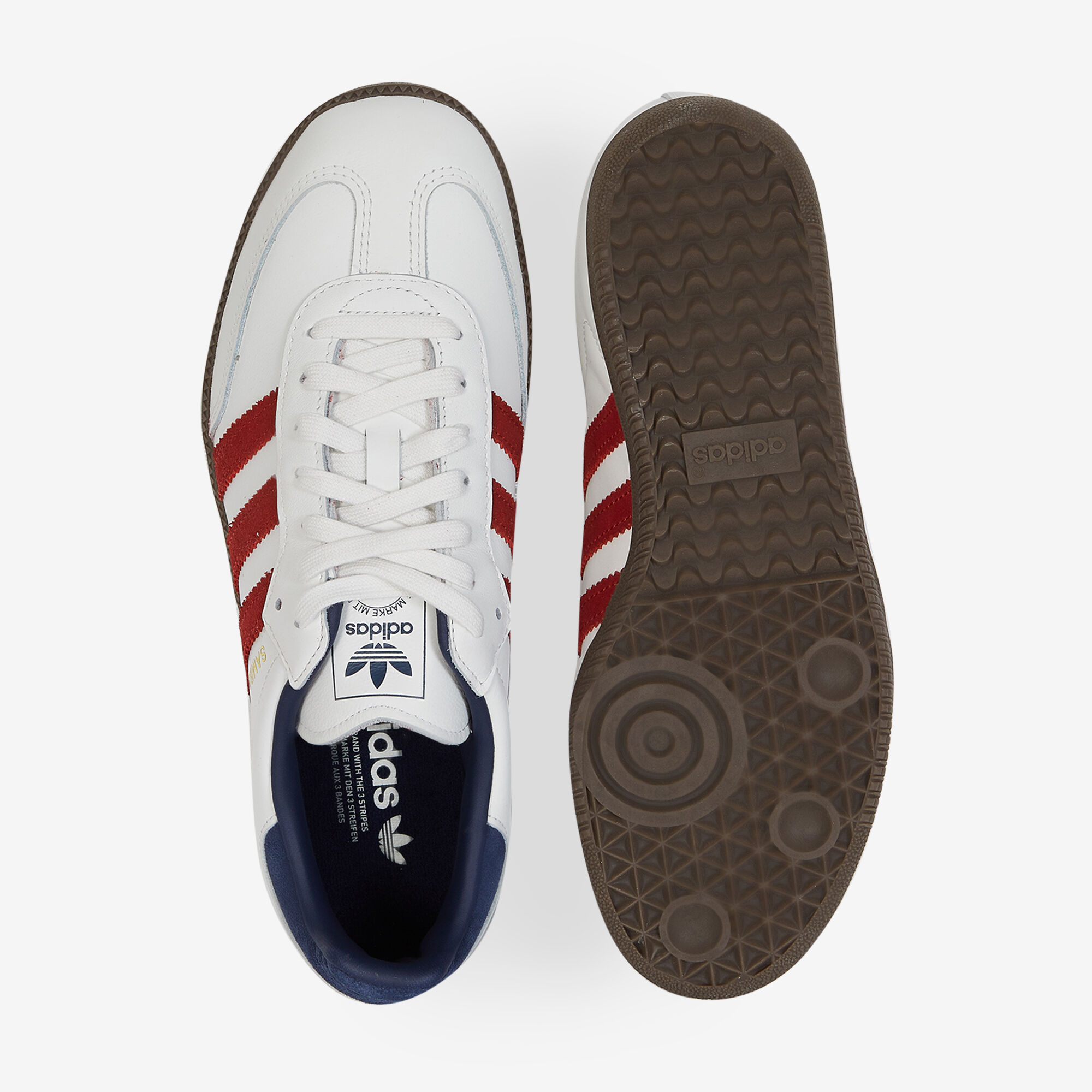 ADIDAS ORIGINALS SAMBA OG SNEAKERS HOMME - BLANC/ROUGE - LACETS ...