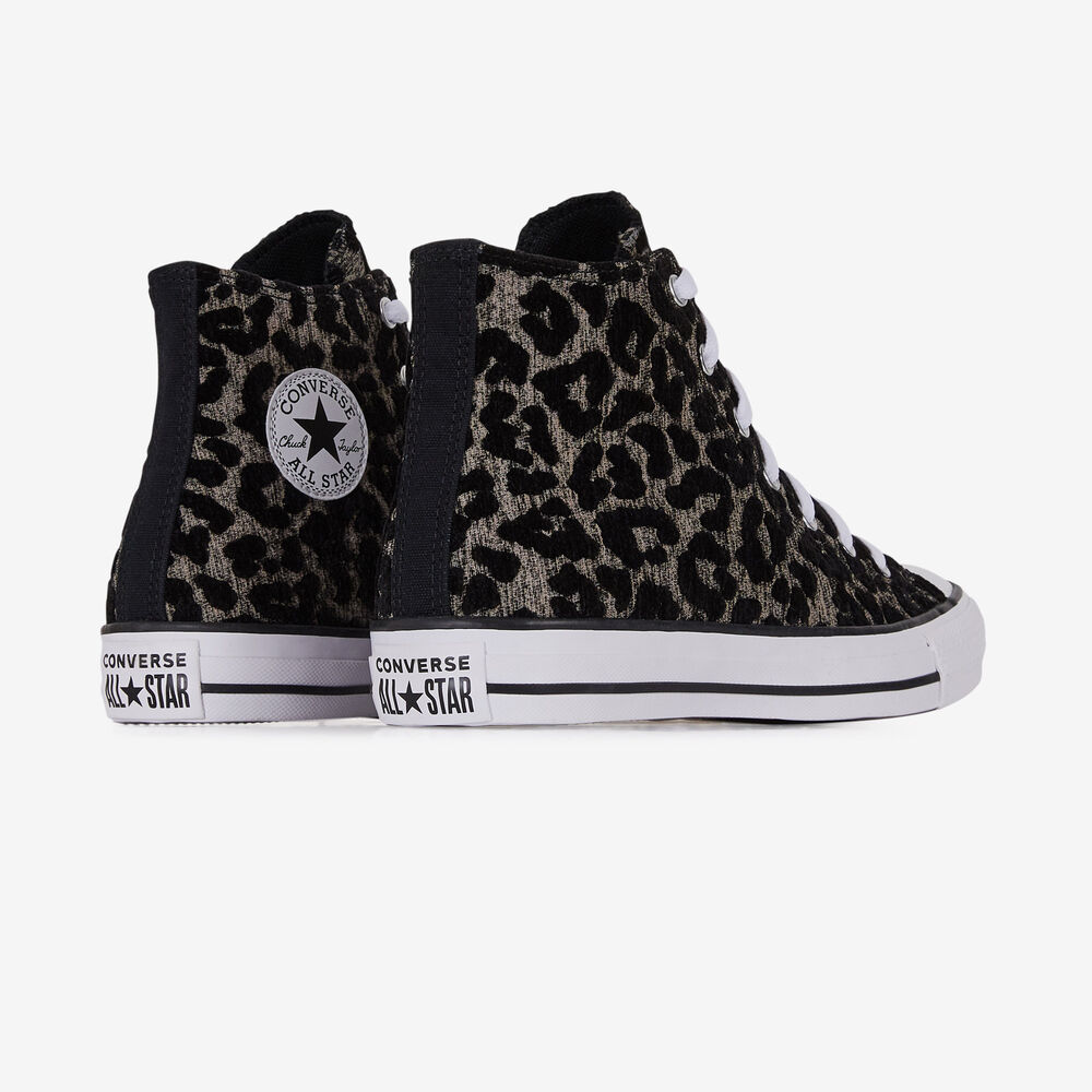 CONVERSE CHUCK TAYLOR ALL STAR HI LEOPARD SNEAKERS ENFANT - NOIR/BLANC ...