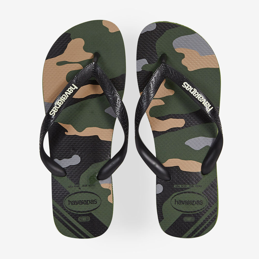 HAVAIANAS TOP CAMU ESTIVALES HOMME - KAKI/NOIR - À ENFILER/SLIP ON | Courir.com
