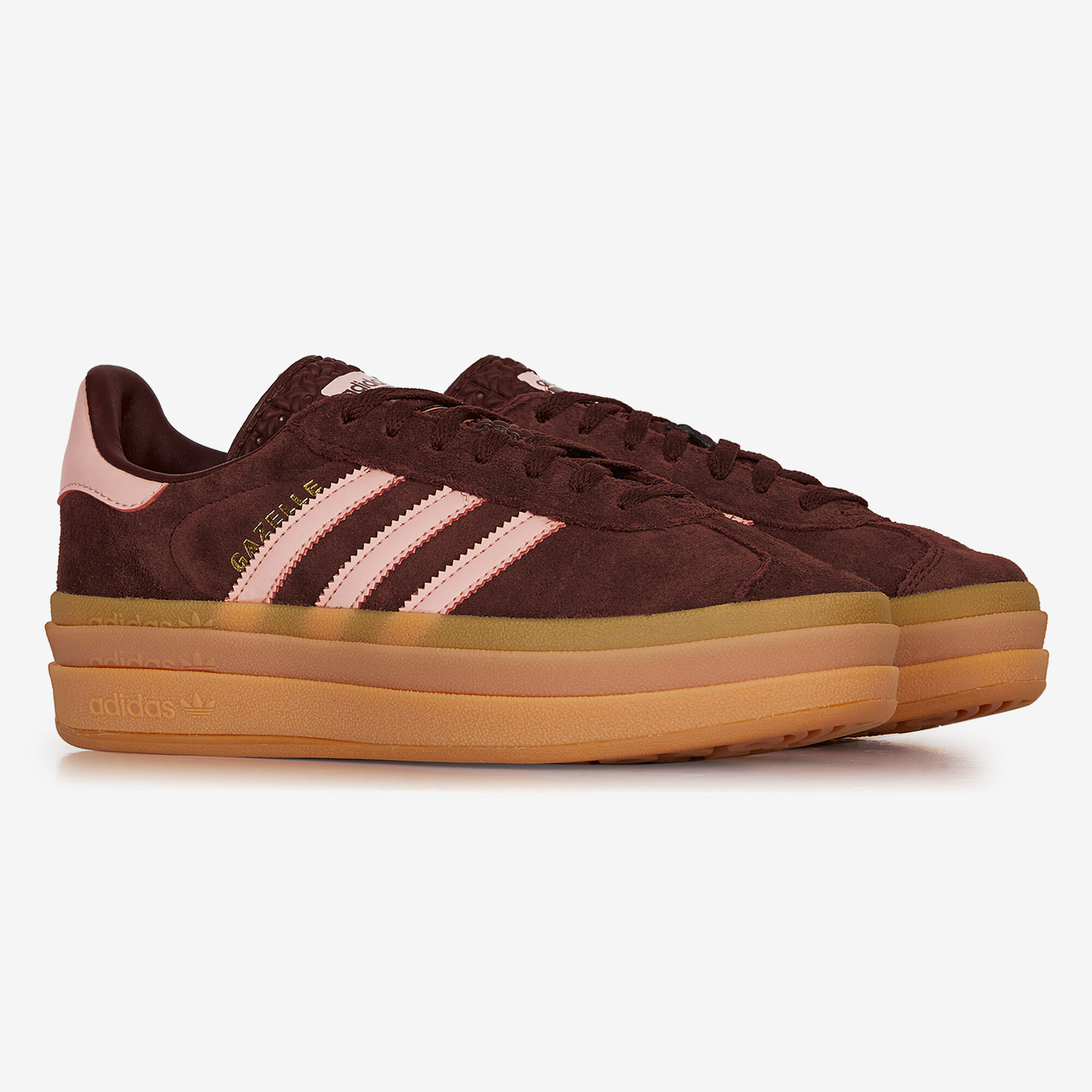 ADIDAS ORIGINALS GAZELLE BOLD BORDEAUX/ROSE - SNEAKERS FEMME - LACETS ...