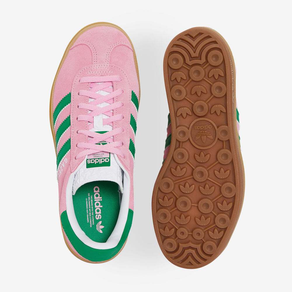 ADIDAS ORIGINALS GAZELLE BOLD SNEAKERS FEMME - ROSE/VERT - LACETS ...