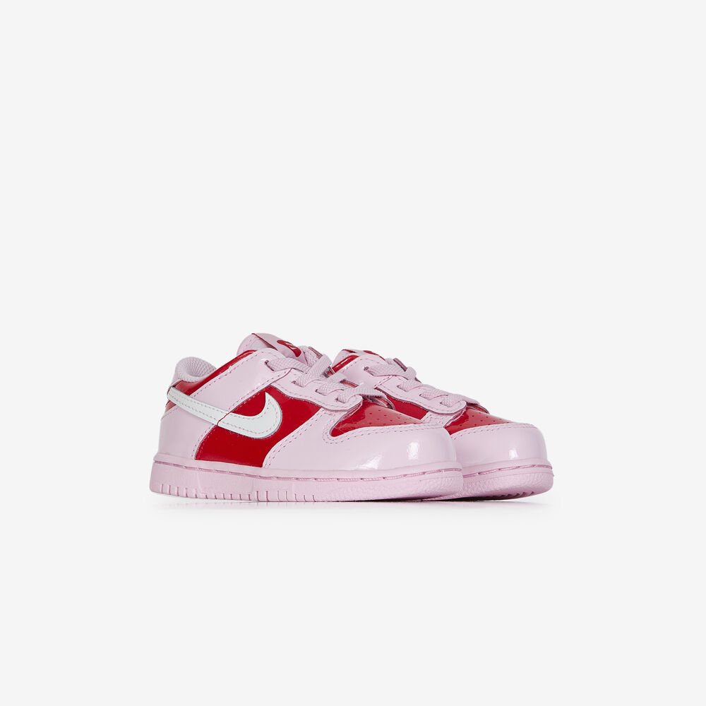 NIKE DUNK LOW VALENTINE SNEAKERS ENFANT - ROUGE/ROSE - LACETS | Courir.com