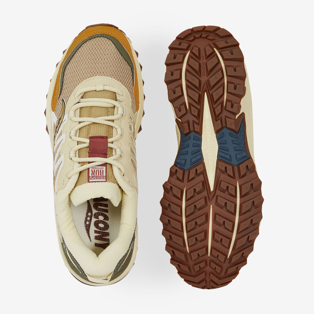 SAUCONY GRID PEAK BEIGE/KAKI - SNEAKERS HOMME - LACETS | Courir.com