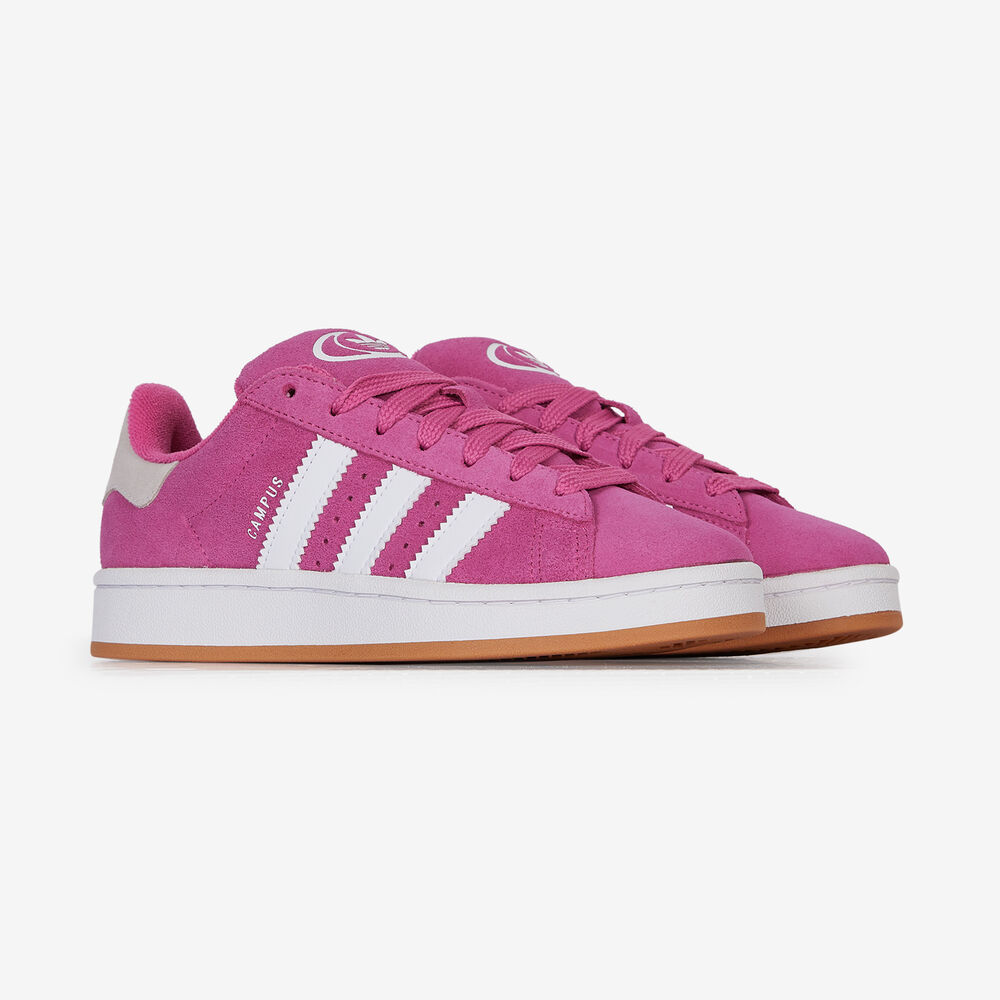 ADIDAS ORIGINALS CAMPUS 00s SNEAKERS ENFANT - ROSE/BLANC - LACETS ...
