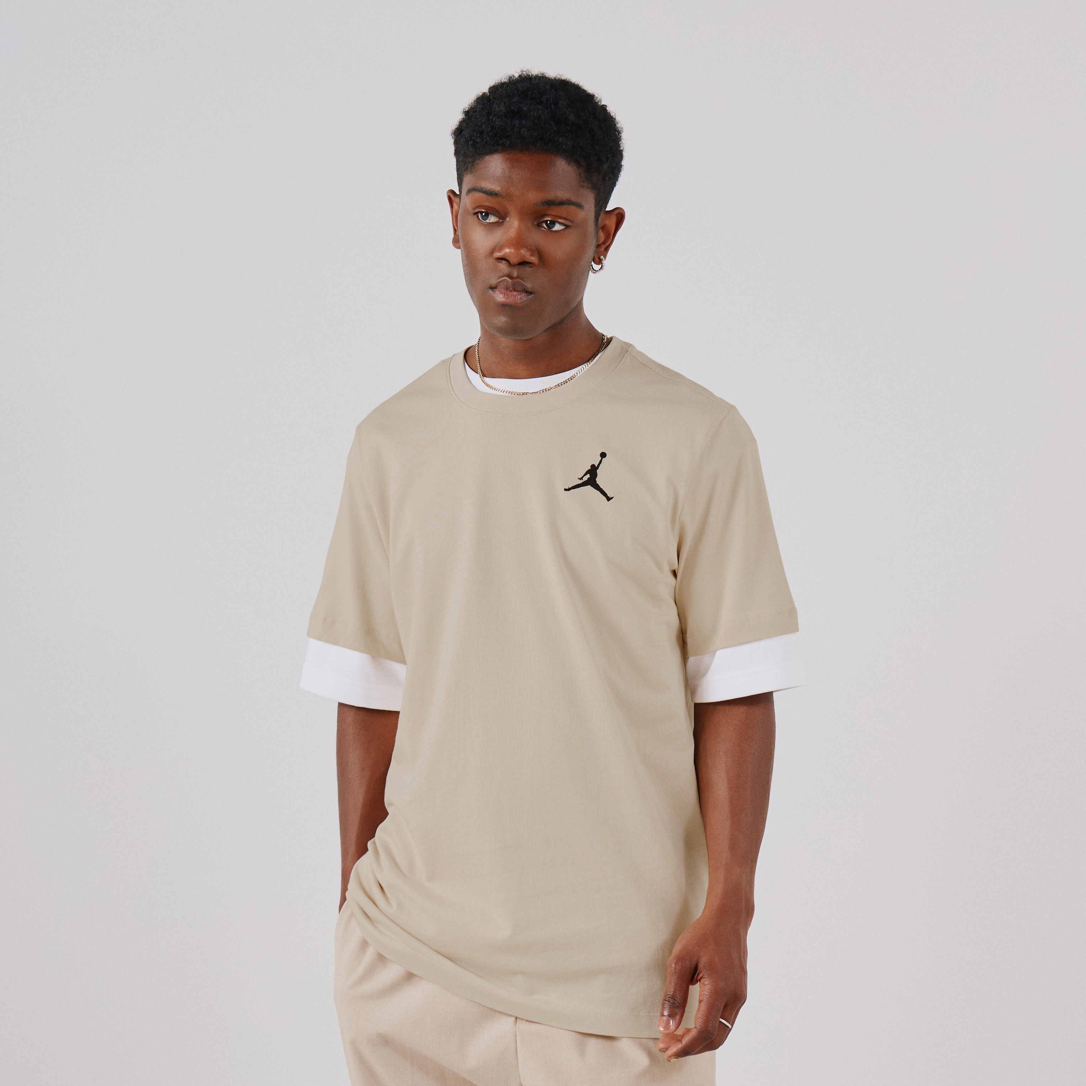 JORDAN TEE SHIRT JUMPMAN EMBROIDERY BEIGE - TEE-SHIRT MEN | Courir.com