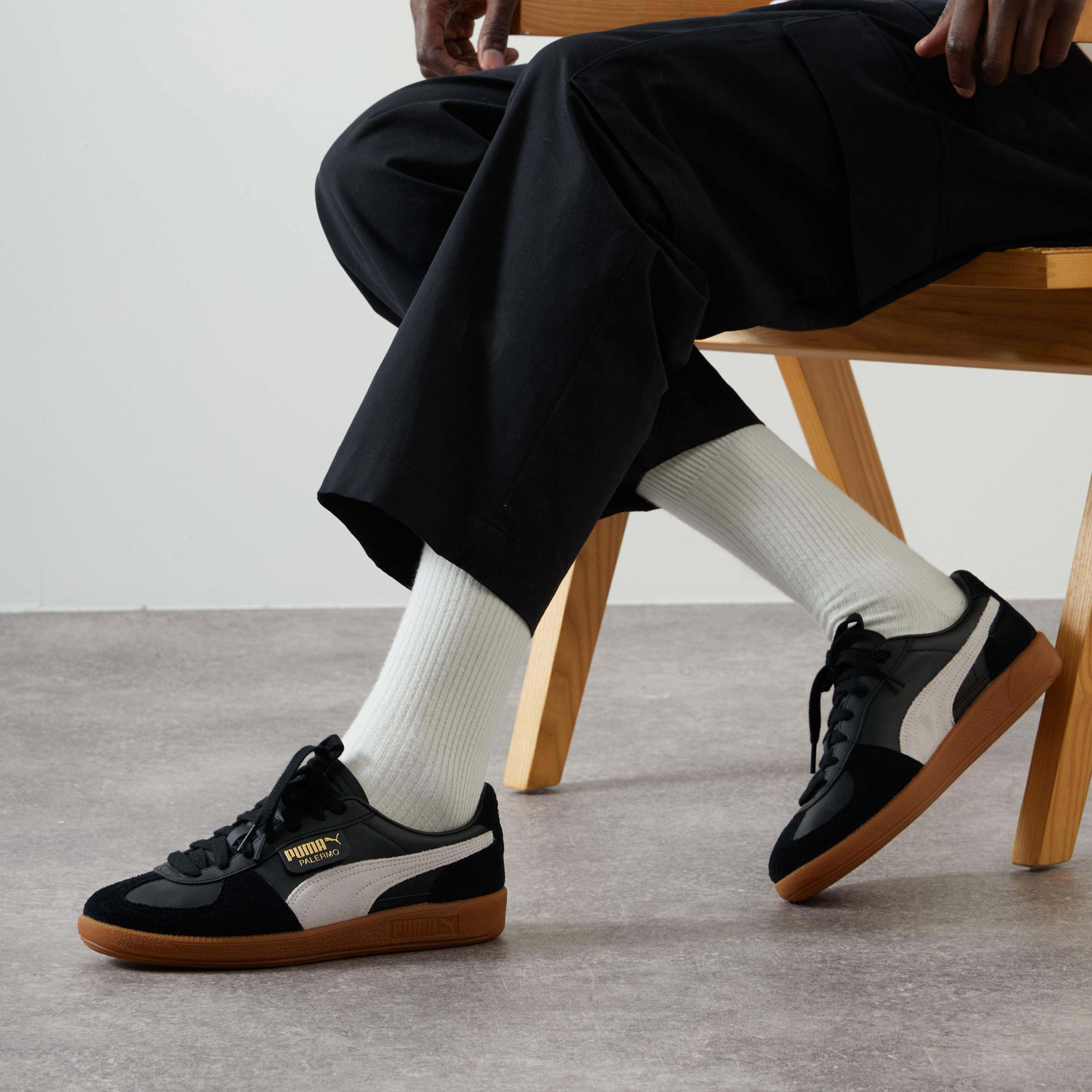 PUMA PALERMO LTH BLACK/WHITE - SNEAKERS MEN | Courir.com