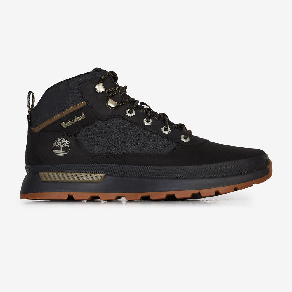 TIMBERLAND FIELD TREKKER MID SNEAKERS HOMME - NOIR/MARRON - LACETS ...