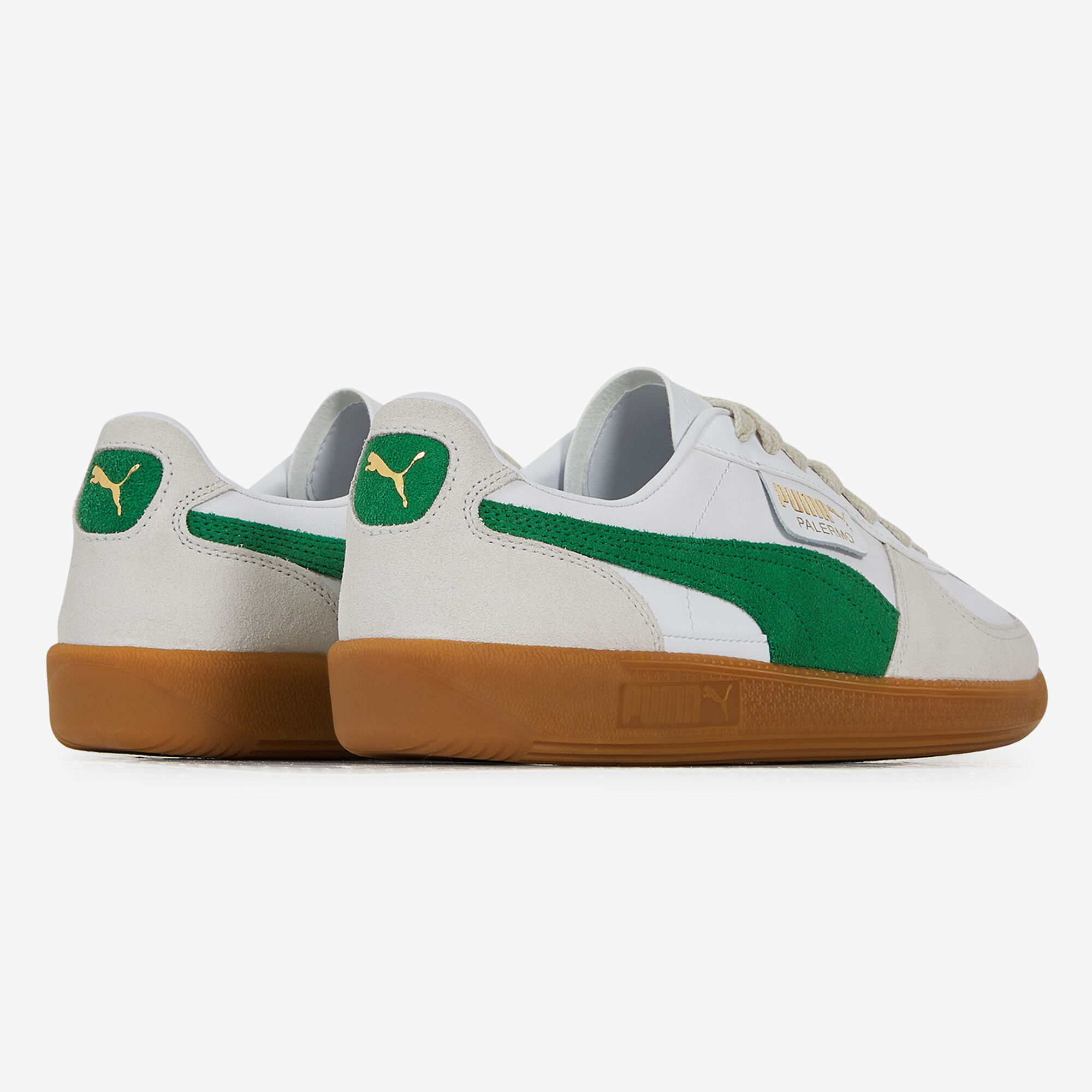 PUMA PALERMO LTH WHITE/GREEN - SNEAKERS MEN | Courir.com