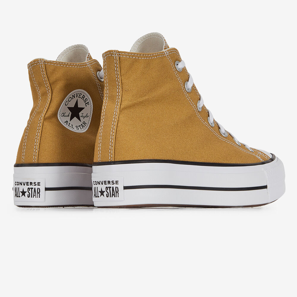 CONVERSE CHUCK TAYLOR ALL STAR LIFT HI SNEAKERS FEMME - MARRON - LACETS ...