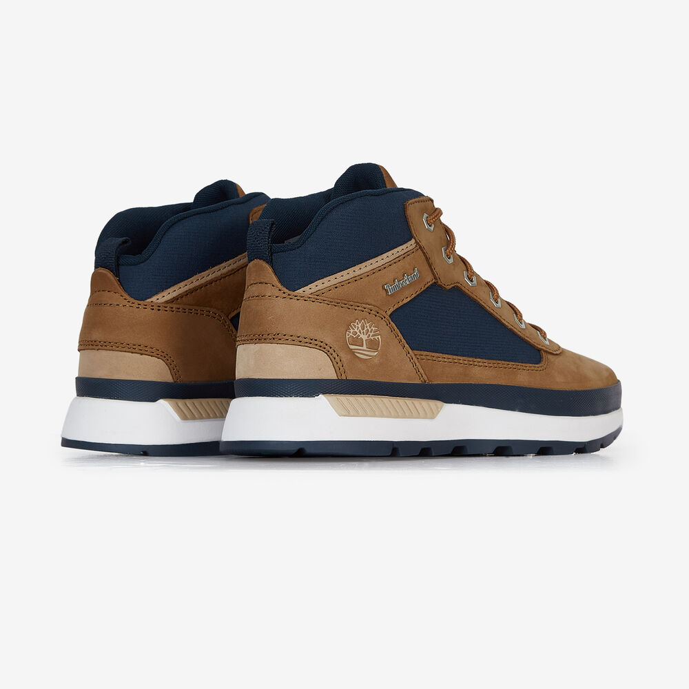 TIMBERLAND FIELD TREKKER MID RIPSTOP SNEAKERS ENFANT - MARINE - LACETS ...