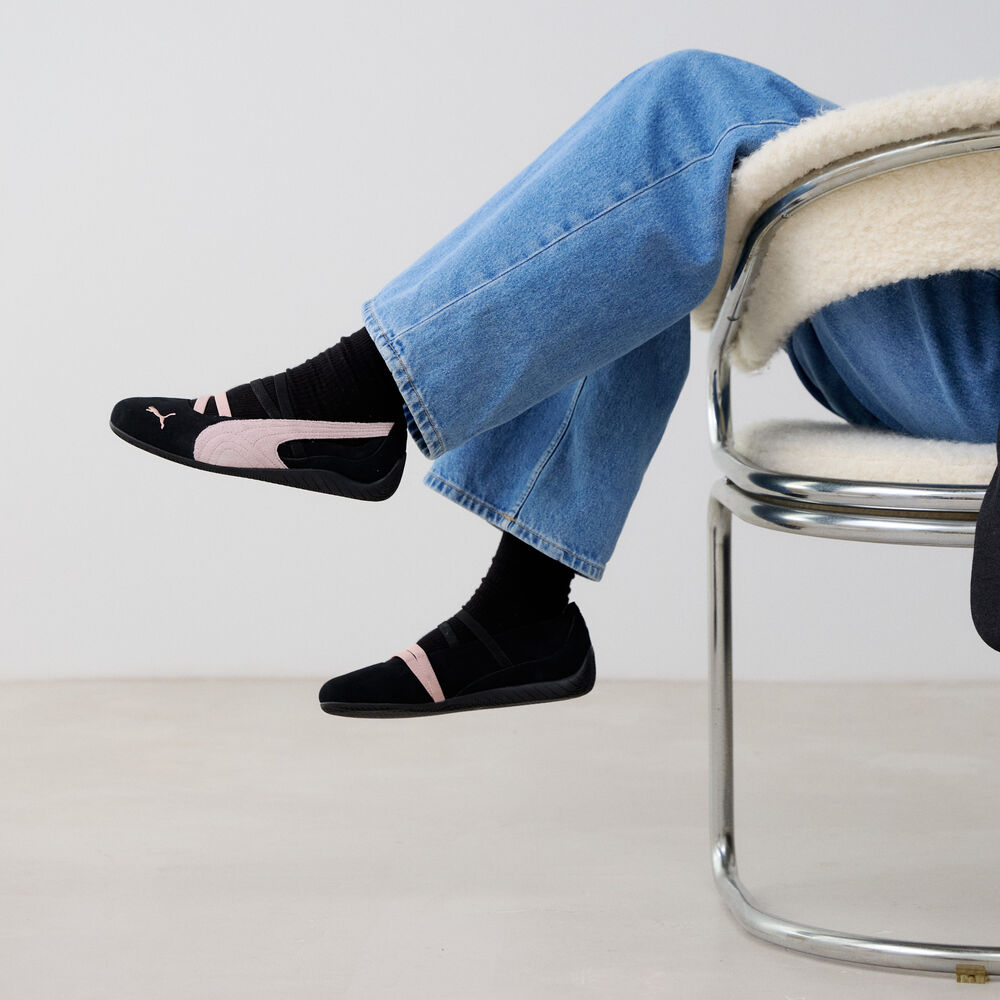 PUMA SPEEDCAT BALLET SNEAKERS FEMME - NOIR/ROSE - À ENFILER/SLIP ON ...