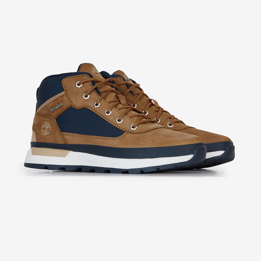 TIMBERLAND FIELD TREKKER MID RIPSTOP SNEAKERS ENFANT - MARINE - LACETS ...