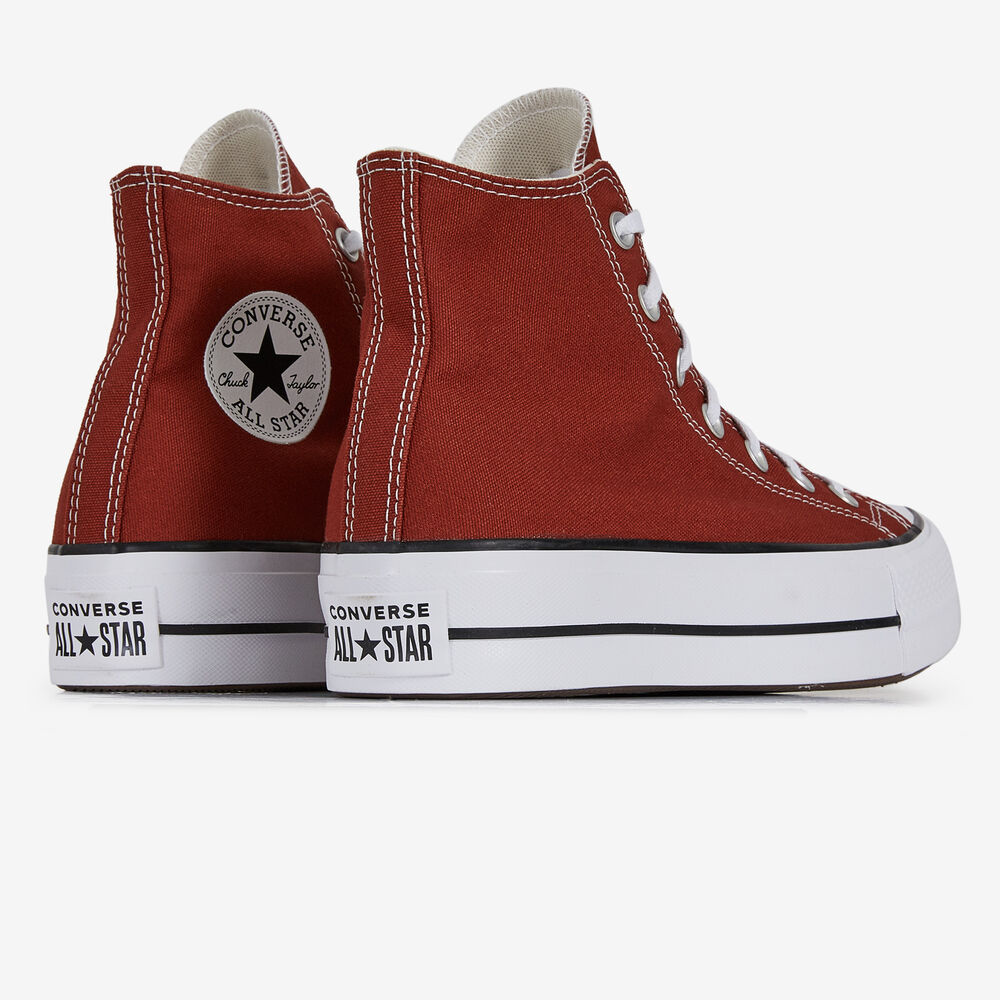 CONVERSE CHUCK TAYLOR ALL STAR LIFT HI SNEAKERS FEMME - ROUGE - LACETS ...