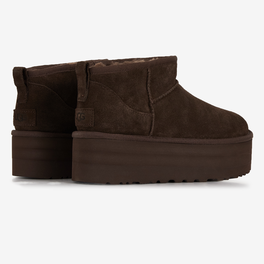 UGG CLASSIC ULTRA MINI PLATFORM SNEAKERS FEMME - MARRON - À ENFILER ...