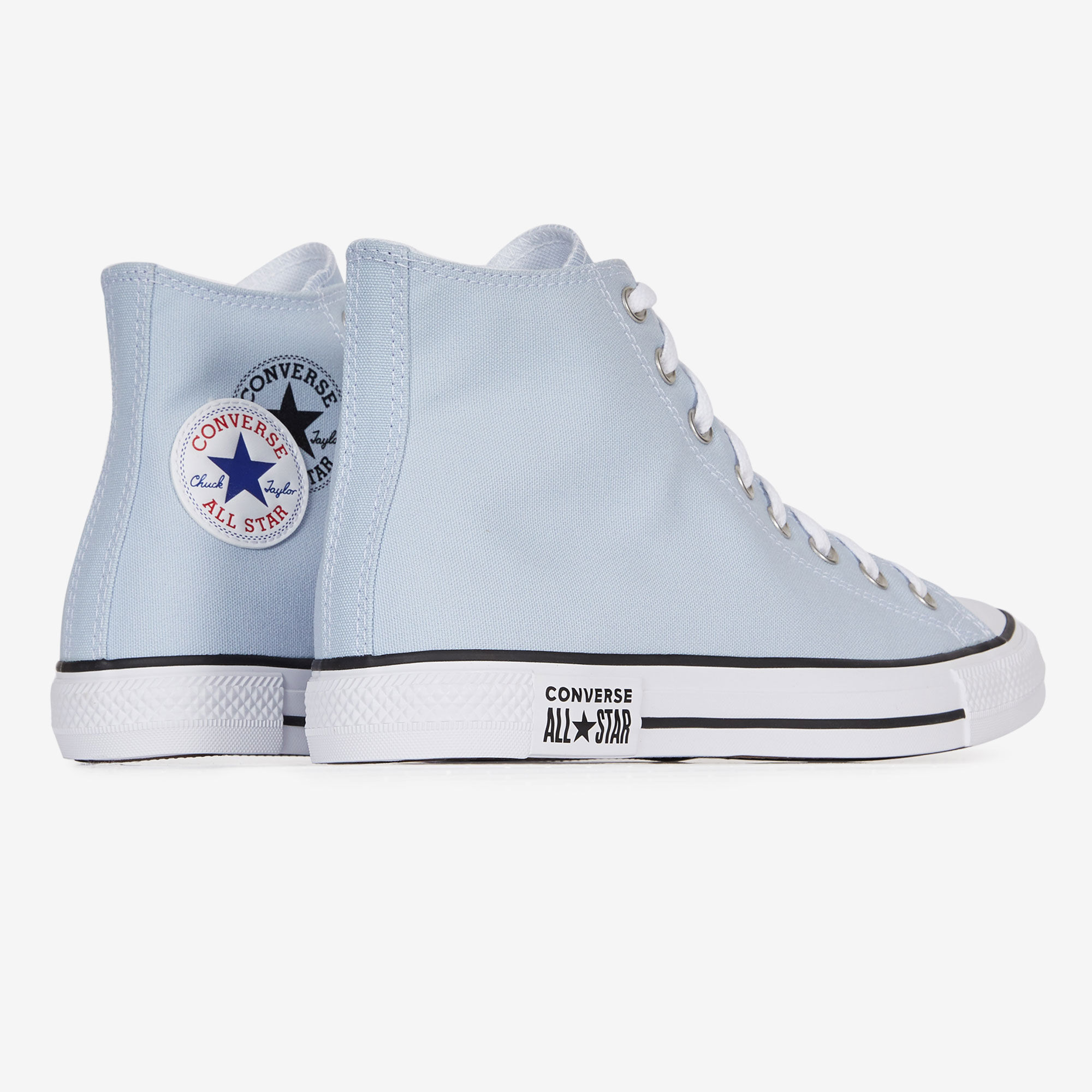 CONVERSE CHUCK TAYLOR ALL STAR HI BLEU CIEL - SNEAKERS HOMME - LACETS ...