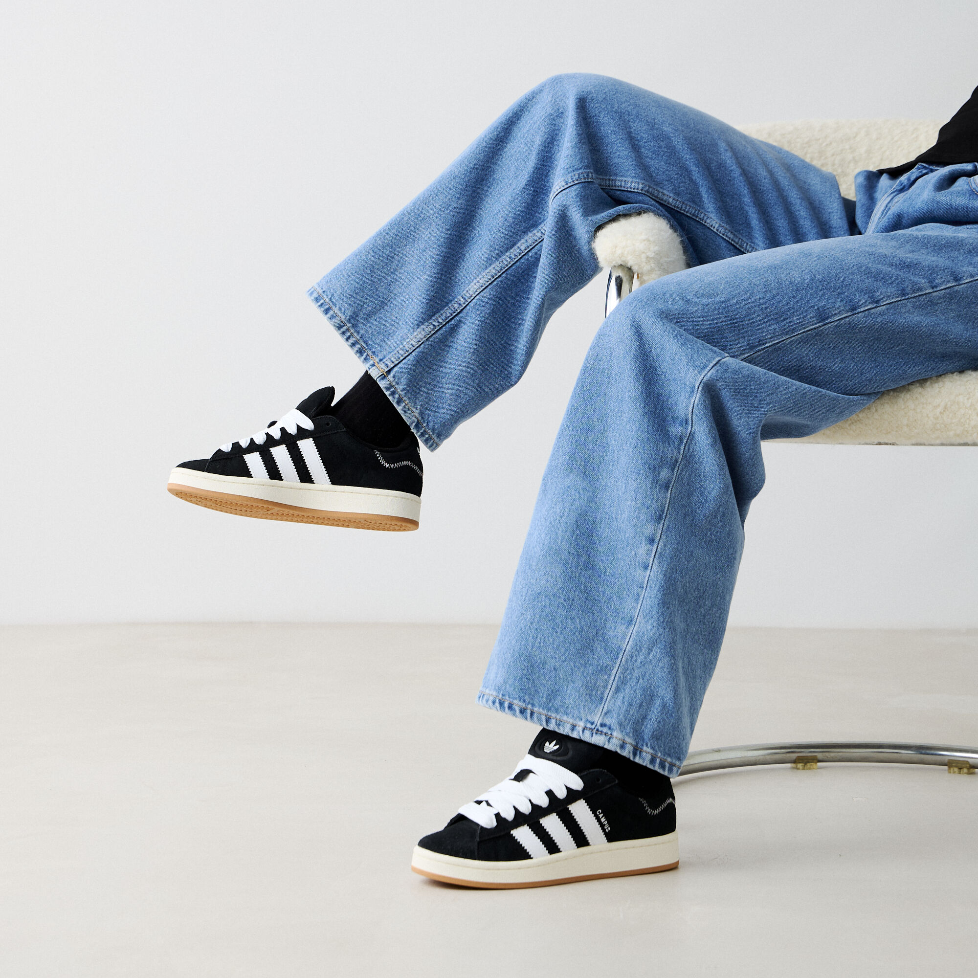 ADIDAS ORIGINALS CAMPUS 00s SNEAKERS FEMME - NOIR/BLANC - LACETS ...