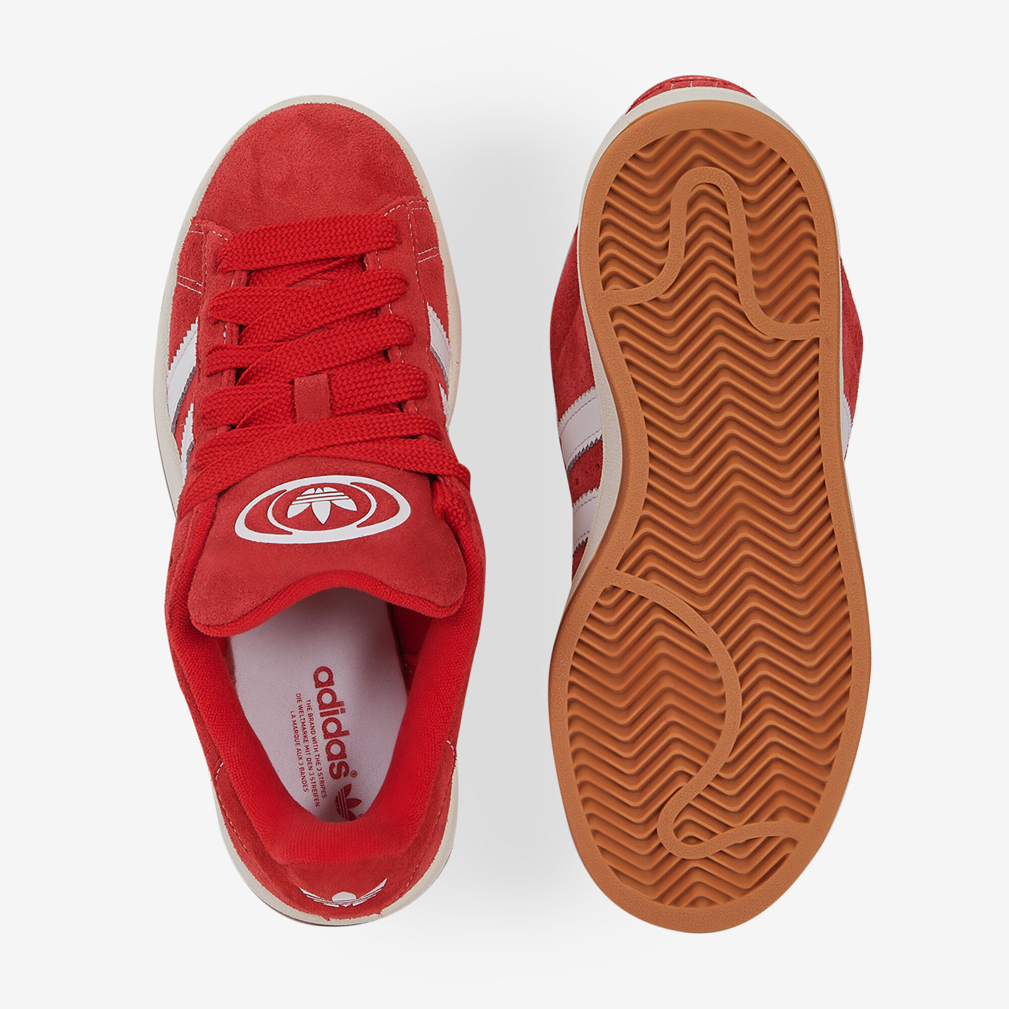 ADIDAS ORIGINALS CAMPUS 00s ROUGE/BLANC - SNEAKERS FEMME - LACETS ...