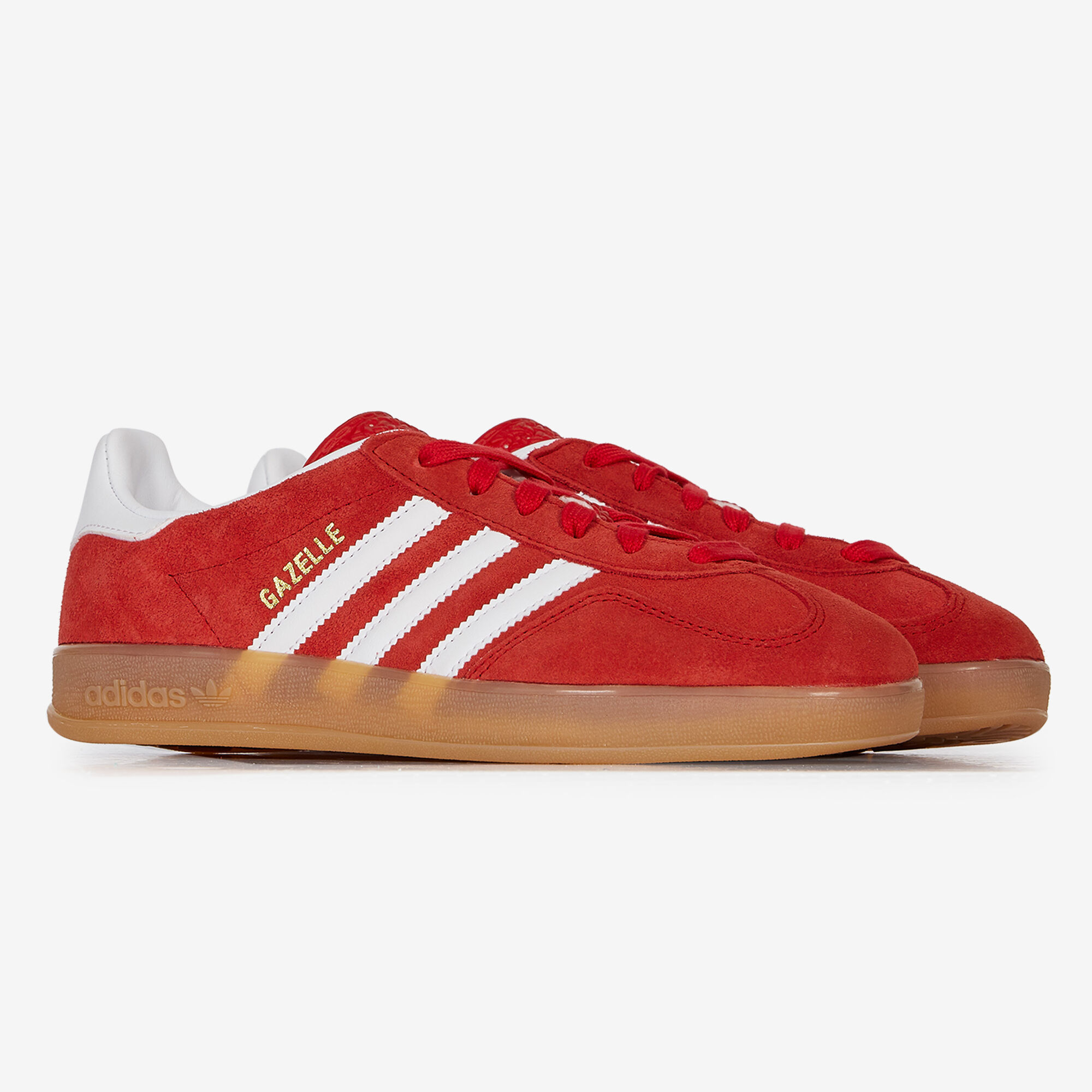 ADIDAS ORIGINALS GAZELLE INDOOR SNEAKERS HOMME - ROUGE/BLANC - LACETS ...