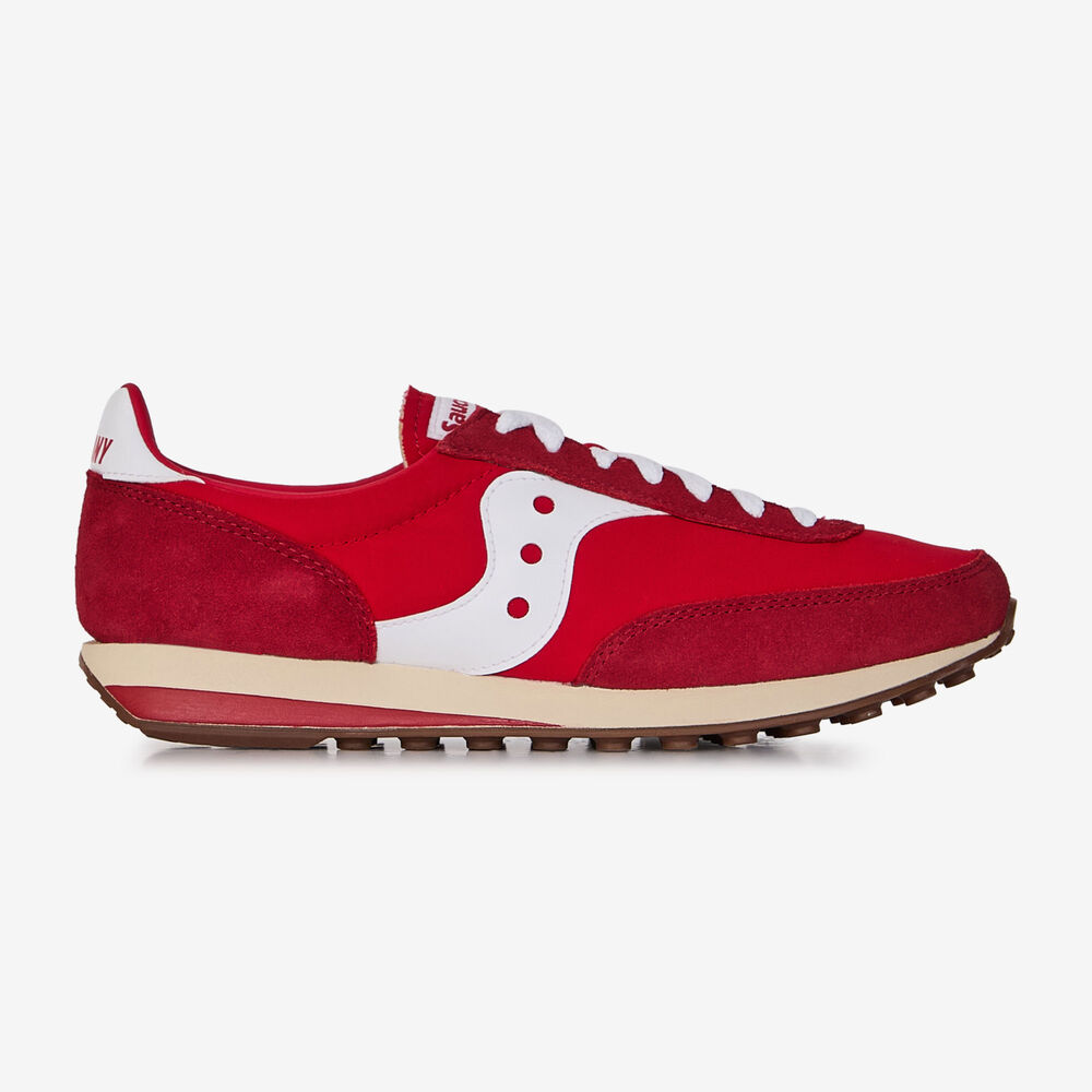 SAUCONY TRAINER 80 SNEAKERS HOMME - ROUGE/BLANC - LACETS | Courir.com