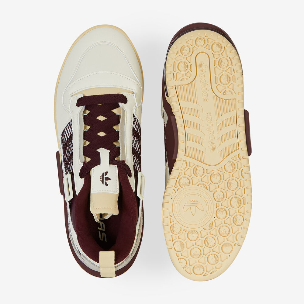 ADIDAS ORIGINALS FORUM MOD LOW SNEAKERS HOMME - BEIGE/ROUGE - LACETS ...