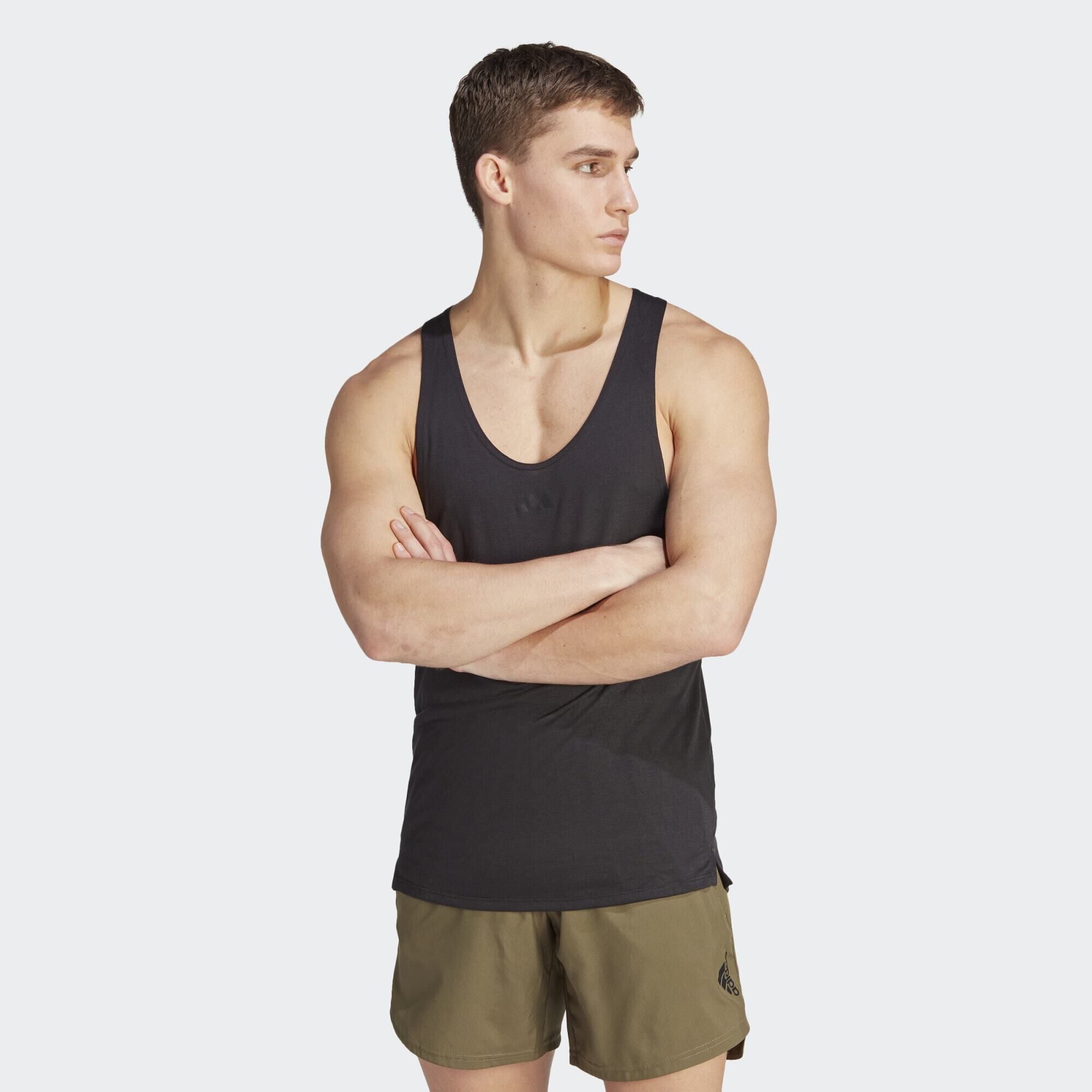 ADIDAS PERFORMANCE Débardeur Workout Stringer Black / Black - TEE-SHIRT HOMME | Courir.com