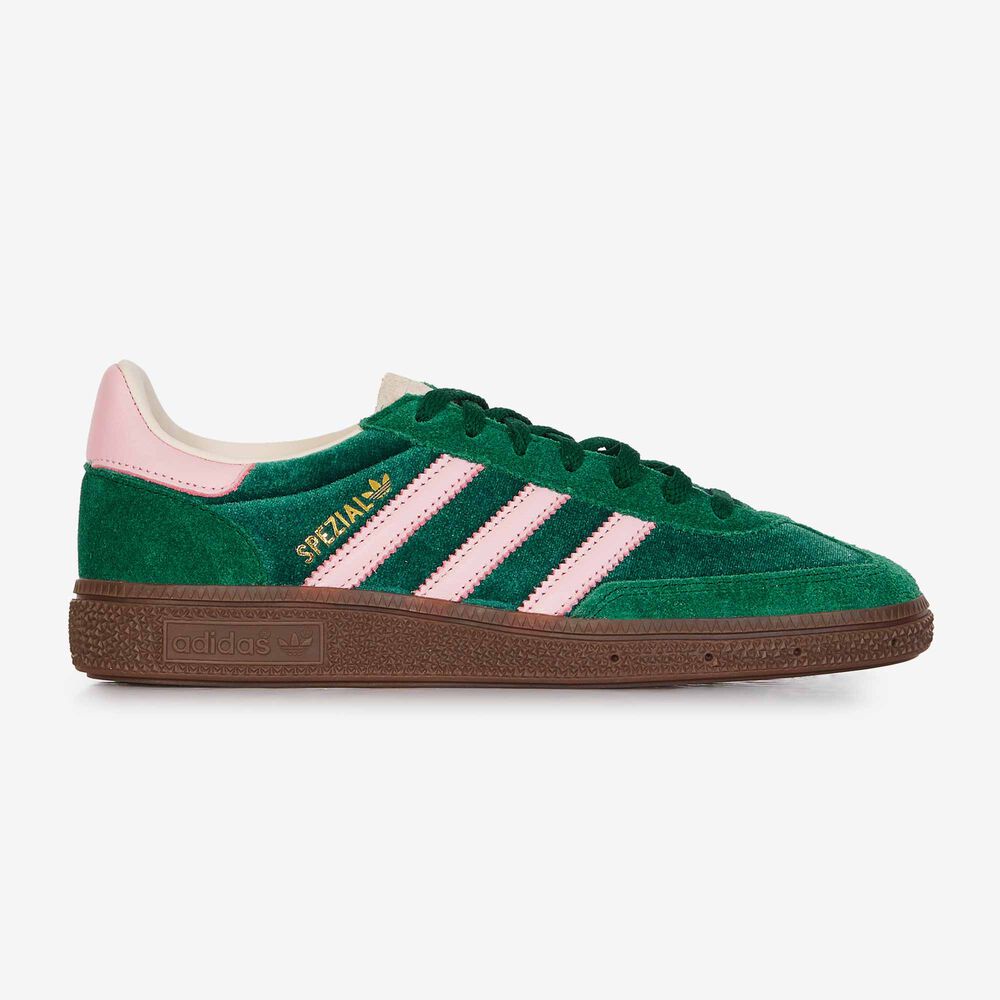 ADIDAS ORIGINALS HANDBALL SPEZIAL VELVET SNEAKERS FEMME - VERT/ROSE - LACETS | Courir.com