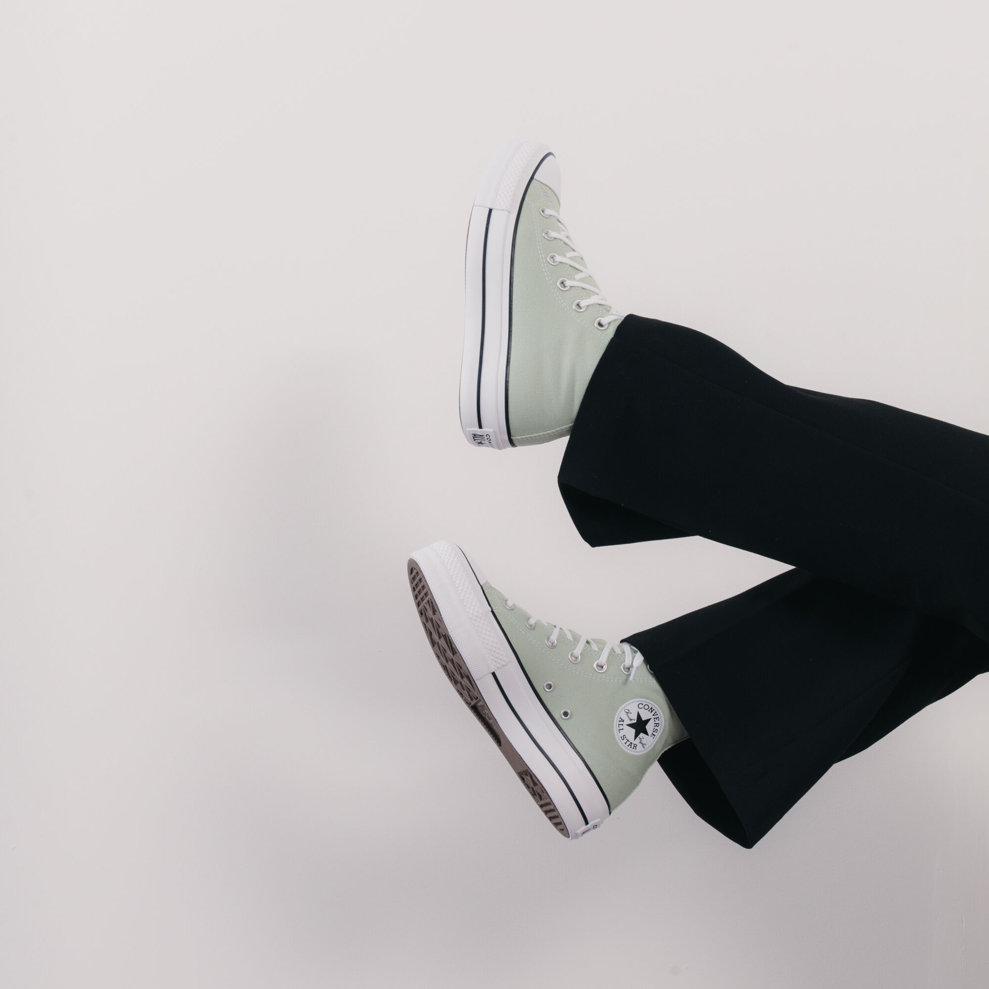 CONVERSE CHUCK TAYLOR ALL STAR LIFT HI SNEAKERS FEMME - VERT - LACETS ...