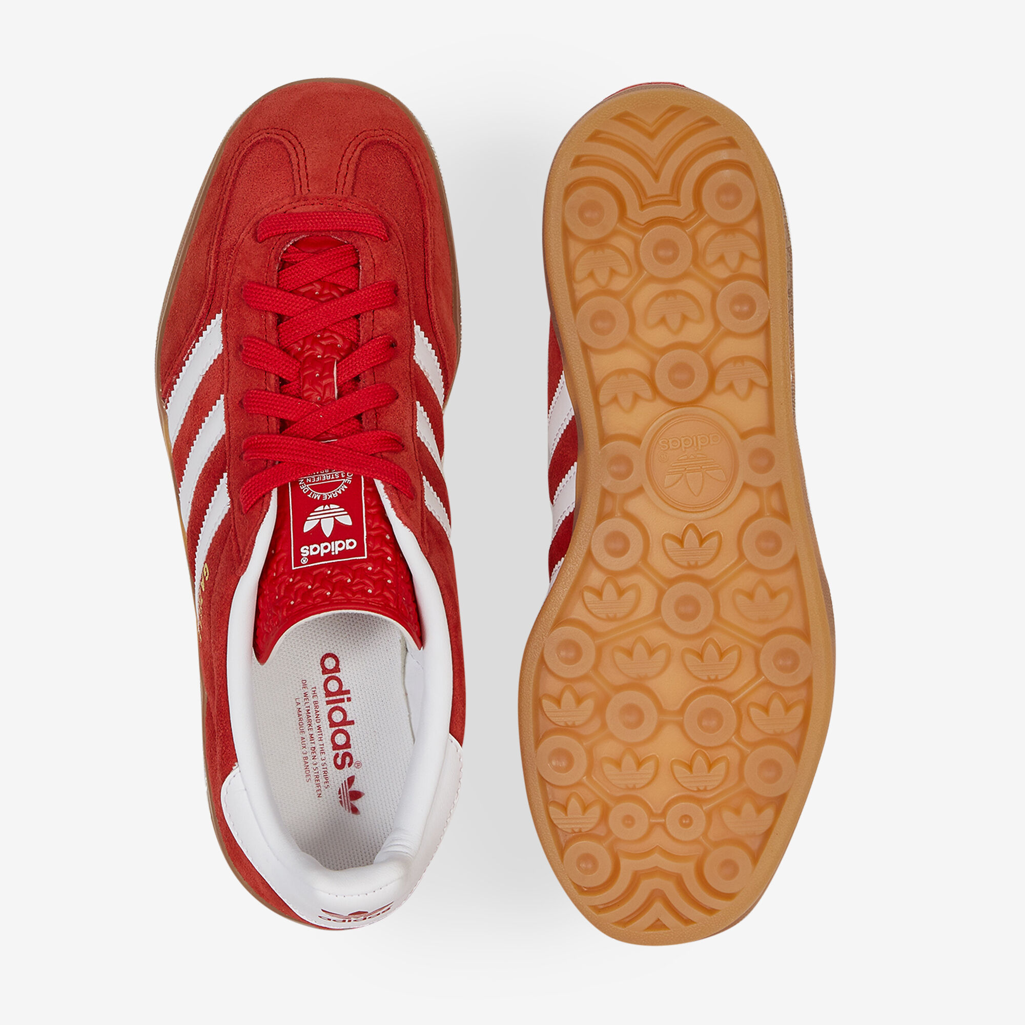 ADIDAS ORIGINALS GAZELLE INDOOR SNEAKERS HOMME - ROUGE/BLANC - LACETS ...