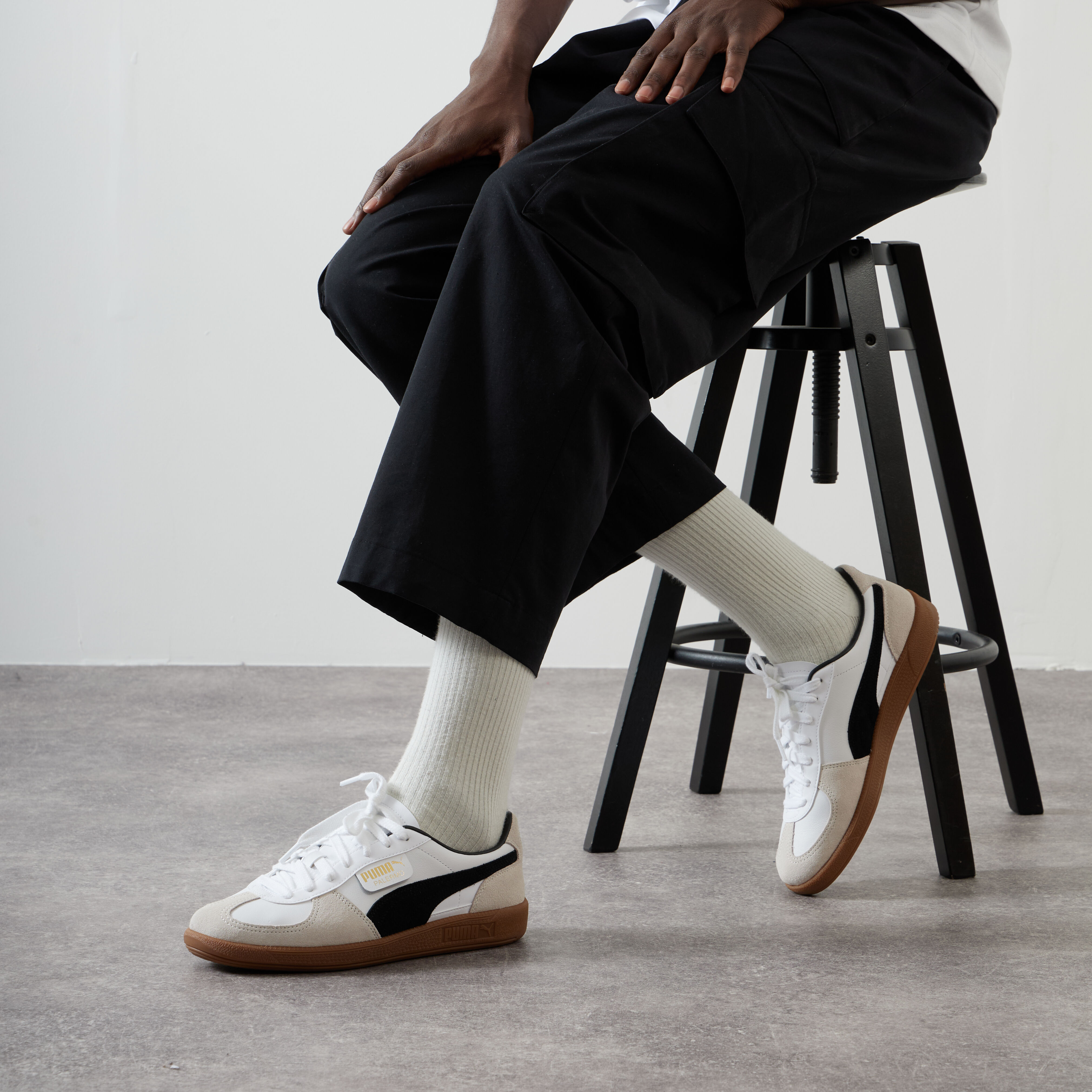 PUMA PALERMO LTH BLANC/NOIR - SNEAKERS MEN | Courir.com