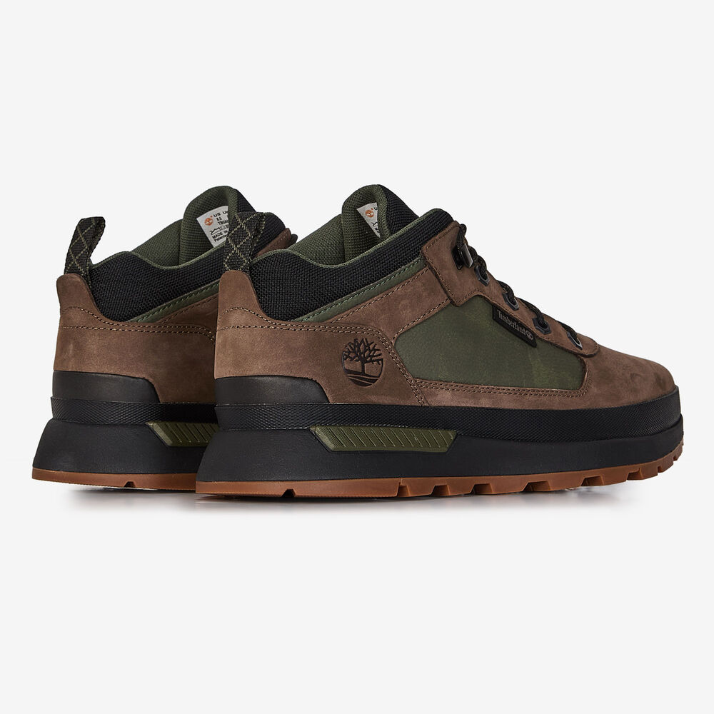 TIMBERLAND FIELD TREKKER LOW SNEAKERS HOMME - MARRON/VERT - LACETS ...