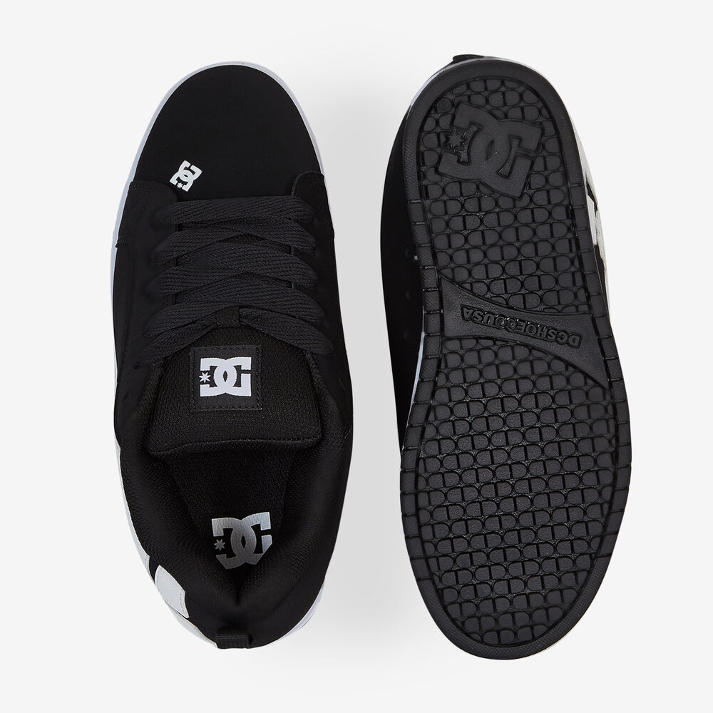 DC SHOES COURT GRAFFIK SNEAKERS HOMME - NOIR/BLANC - LACETS | Courir.com