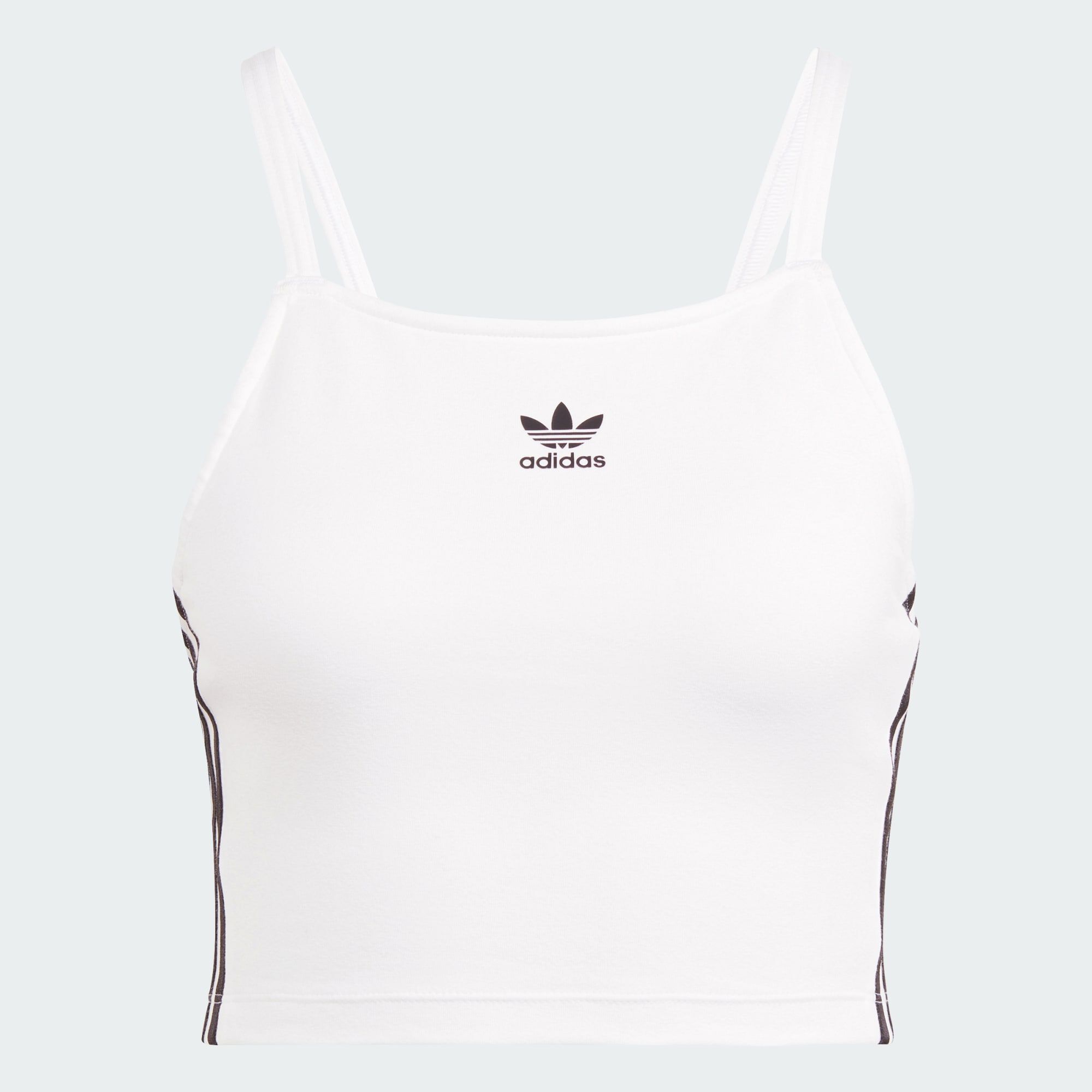 ADIDAS ORIGINALS ADICOLOR 3-STRIPES CROP TOP White - TEESHIRT FEMME ...