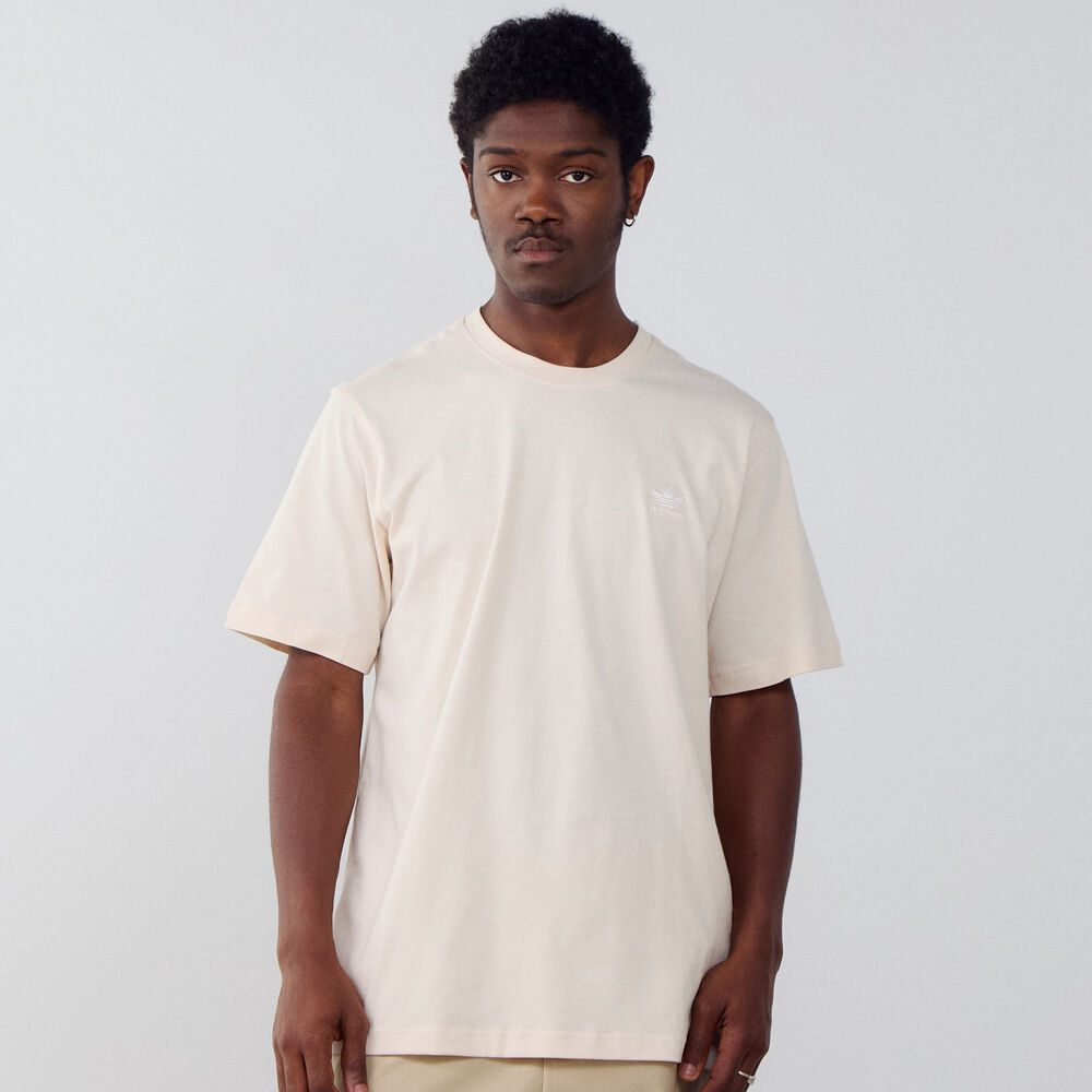 ADIDAS ORIGINALS TEE SHIRT ESSENTIAL TEE-SHIRT HOMME - BEIGE/BLANC ...