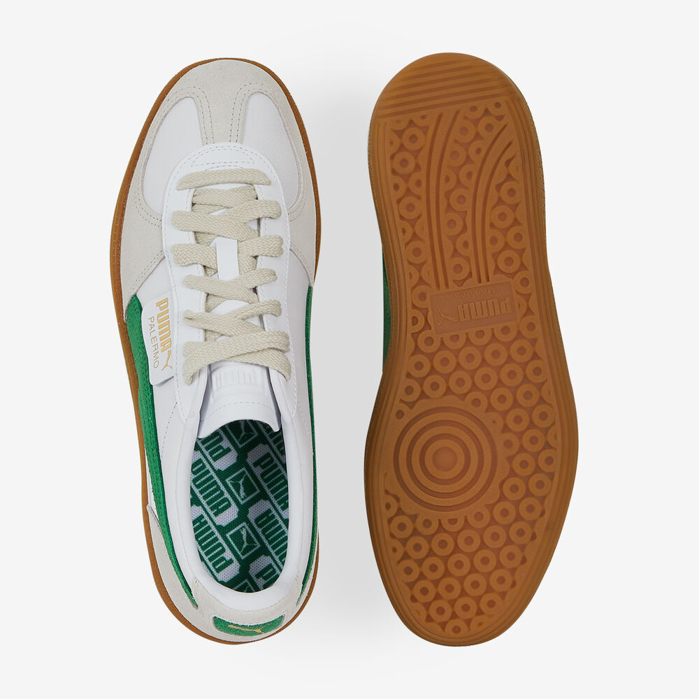 PUMA PALERMO LTH WHITE/GREEN - SNEAKERS MEN | Courir.com