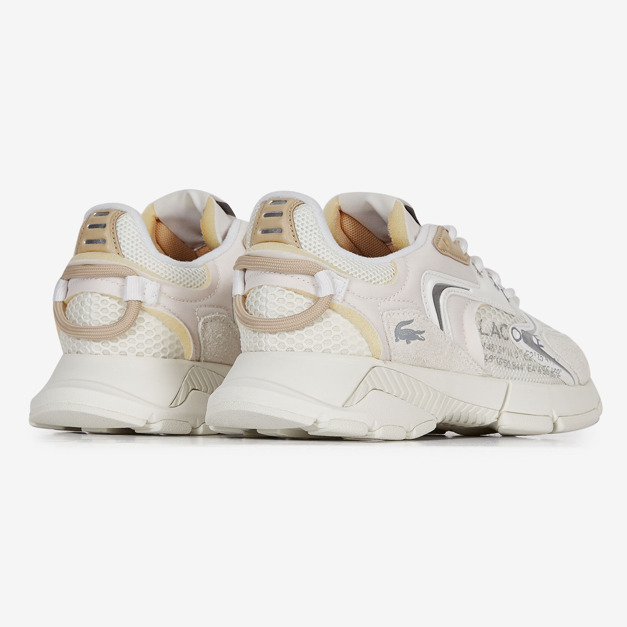 LACOSTE L003 NEO BLANC/BEIGE - SNEAKERS FEMME | Courir.com