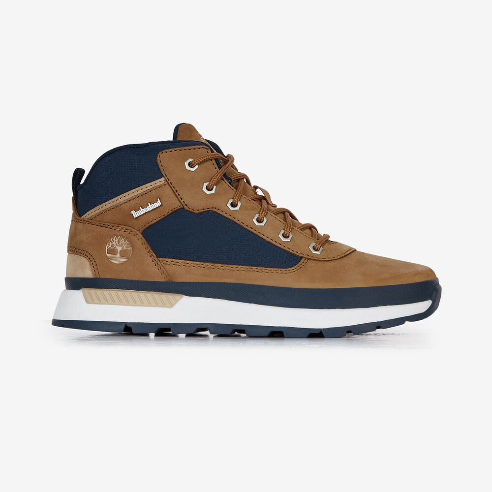 TIMBERLAND FIELD TREKKER MID RIPSTOP SNEAKERS ENFANT - MARINE - LACETS ...
