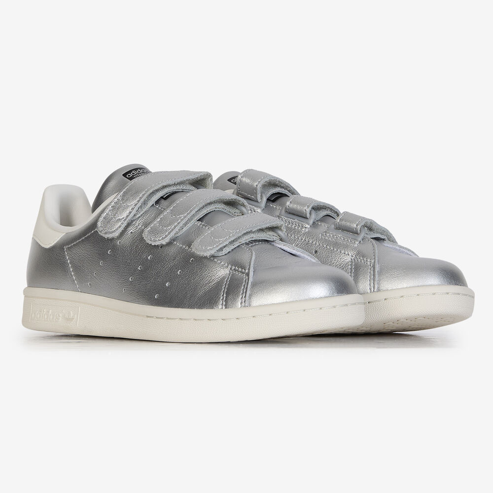ADIDAS ORIGINALS STAN SMITH CF SNEAKERS FEMME - ARGENT - SCRATCH ...