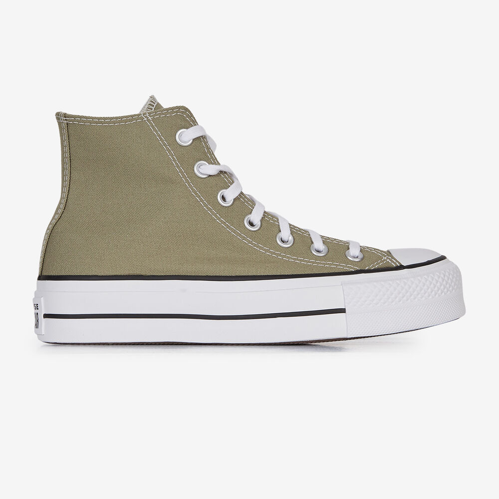 CONVERSE CHUCK TAYLOR ALL STAR LIFT SNEAKERS FEMME - KAKI - LACETS ...